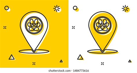 Black Map Pointer Veterinary Medicine Hospital Stock Vector Royalty