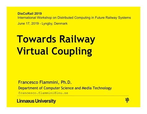 Pdf Towards Railway Virtual Coupling