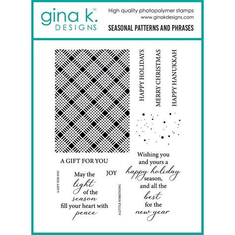 Gina K Designs Seasonal Patterns And Phrases Stamps Gkd319 Simon Says