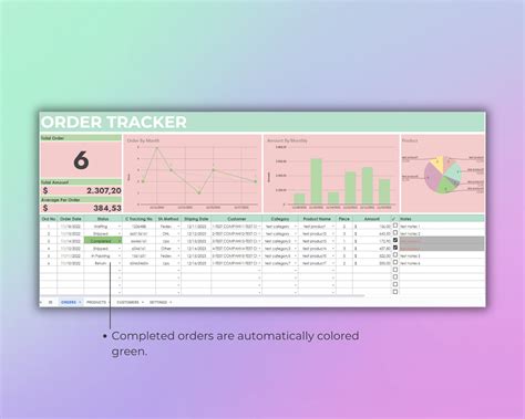 Order Tracker Microsoft Excel Template Small Business Spreadsheet Digital Order Sales Log