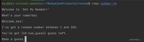 Ruby语言学习——第一个程序（猜数字游戏）ruby语句猜数字 Csdn博客