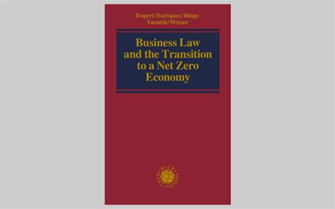 Umakanth Varottils Book Business Law And The Transition To A Net Zero Economy Has Been