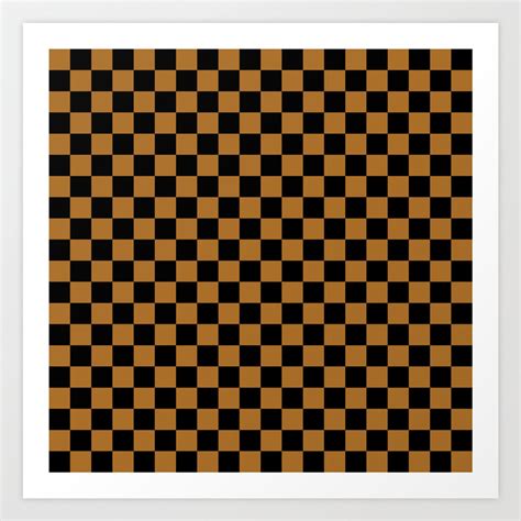 Two Color Checkerboard Black And Brown Color Of Checkerboard Art