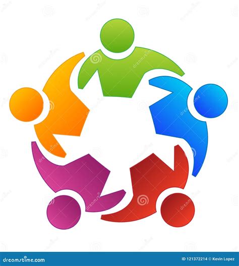 Teamwork Group People Working Together Vector Logo Stock Vector