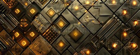 A Metallic Surface With A Repeating Pattern Of Diamond Shapes Each Containing A Small