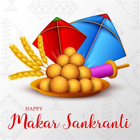 Makar Sankranti Greeting Card With Colorful Kites 12027662 Vector Art