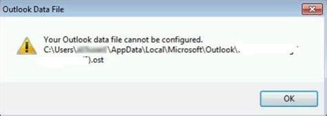 Fix ‘your Outlook Data File Cannot Be Configured Outlook Error