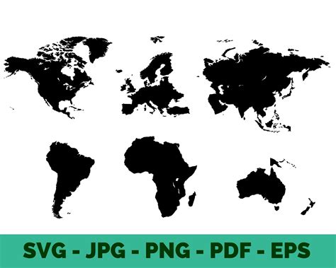 World Of Maps Svg Clipart Silhouette World Map Svg World Maps Vector