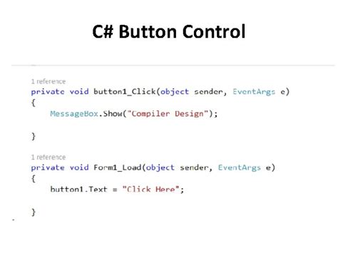 Compiler Design First Lecture C Button Control C