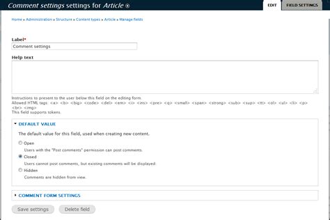 Disabling Comments For Article Content Type In Drupal 8 Inmotion Hosting