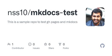 Github Nss10mkdocs Test This Is A Sample Repo To Test Gh Pages And