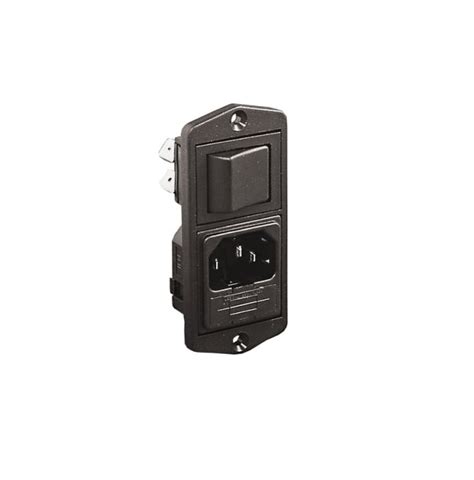 Vertical Power Entry Module With IEC C Inlet Fused Single Or Double Contact Switch Flange