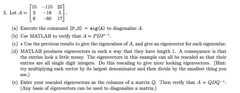 Solved MATLAB This Is My Matlab Homework From Linear Chegg