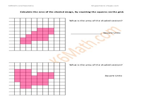 Calculate Area Shaded Grids 2 Worksheet For 4th 6th Grade Lesson