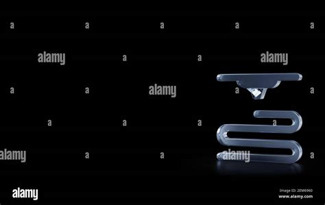 3d Rendering Of Frosted Glass Symbol Of 3d Printing Isolated On Black