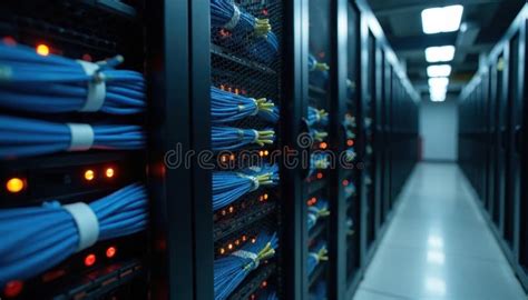 Organized Fiber Optic Cables Server Room Detail Patch Panel