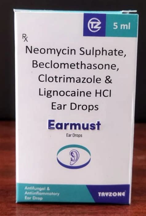 Earmust Neomycin Sulphate Beclomethasone Clotrimazole Ear Drops