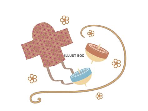 無料イラスト 凧とコマ 線なし