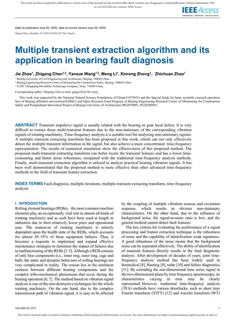 Pdf Multiple Transient Extraction Algorithm And Its Application In