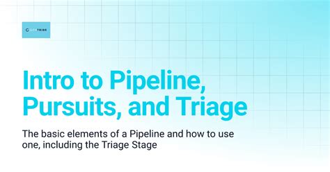 Intro To Pipeline Pursuits And Triage User Guide