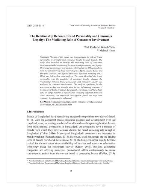 The Relationship Between Brand Personality And Consumer Loyalty The