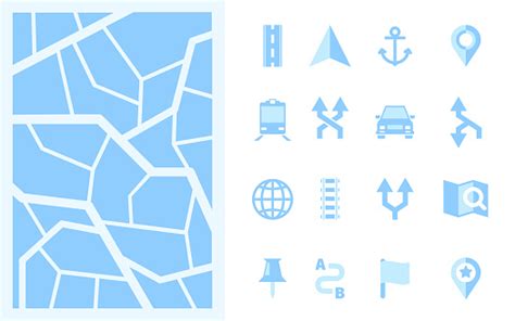 내비게이션 로드 방향 표지판 화살표 점 표시 지도 여행자 기호 방법 핀 지리 거리 화려한 벡터 사진 설정 격리 나침반에 대한 스톡 벡터 아트 및 기타 이미지 Istock