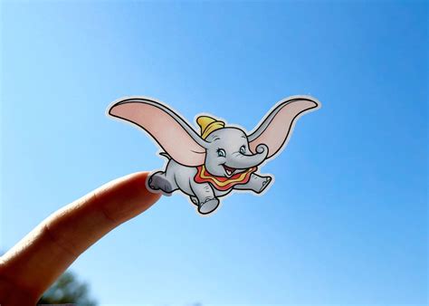 Dumbo Flying Sticker Dumbo Sticker Adorable Dumbo Sticker Etsy