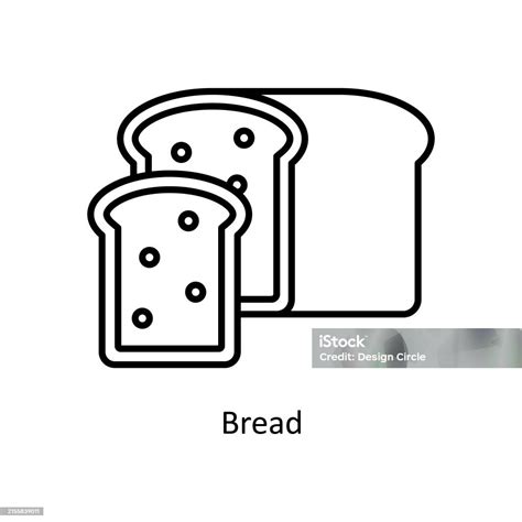 빵 벡터 윤곽선 아이콘 스타일 그림입니다 흰색 배경에 디자인 및 개발 기호입니다 Eps 10 파일 갈색에 대한 스톡 벡터 아트