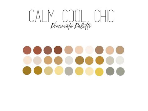 Calm Cool Chic Procreate Palette Procreate Swatches Colour Swatches Colour Palette For