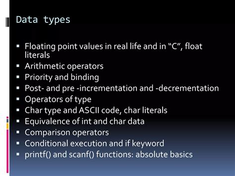 Course Outline For C Programming Pptx