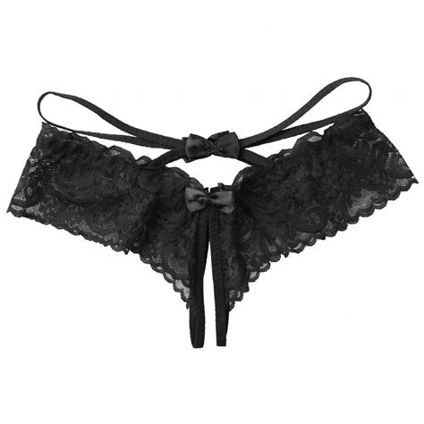 Men Crotchless Thongs Erotic Sexy Lingerie Lace See Through Sissy Open