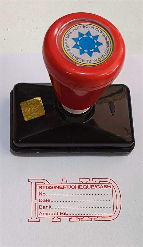 Cash Paid With Date 30mm Round Red Color Self Ink Pre Ink Rubber Stamp Pack Of 2