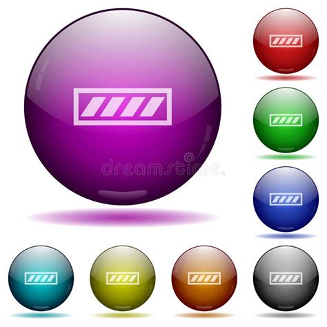 Progress Bar Glass Sphere Buttons Stock Vector Illustration Of Emblem