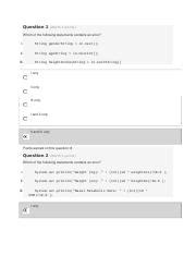 APCSA Quiz Docx Question Worth Points Whichofthefollowingstatementscontainsanerror I