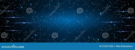 A Stream Of Binary Code On The Screen Computer Binary Numbers Stock