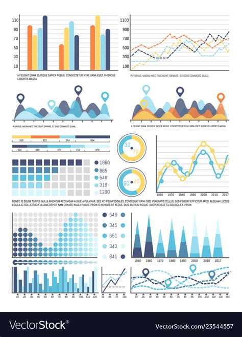 flowcharts with information in visual form data vector image