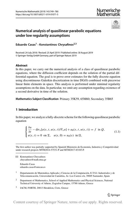 Numerical Analysis Of Quasilinear Parabolic Equations Under Low