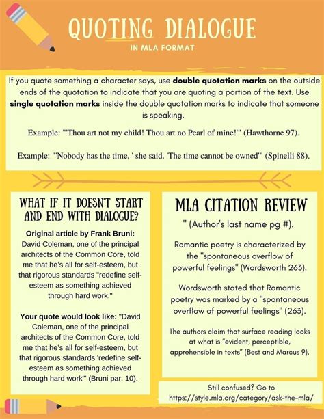 Quoting In MLA Format Babe Handout Etsy