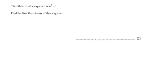 Sequences Past Paper Questions For Igcse Cambridge 0580 Revise