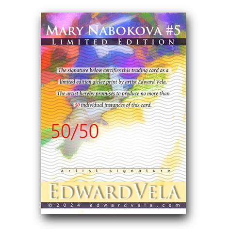 Mary Nabokova 5 Art Card Limited 5050 Edward Vela Signed Celebrities
