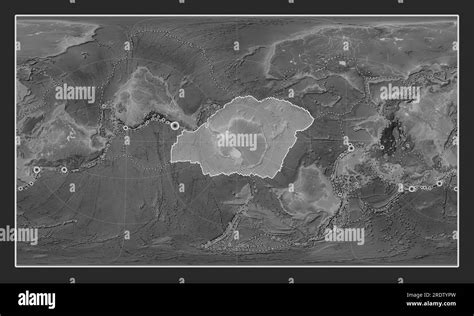 Antarctica Tectonic Plate On The Grayscale Elevation Map In The Patterson Cylindrical Oblique