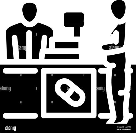Medication Counseling Pharmacist Glyph Icon Vector Illustration Stock