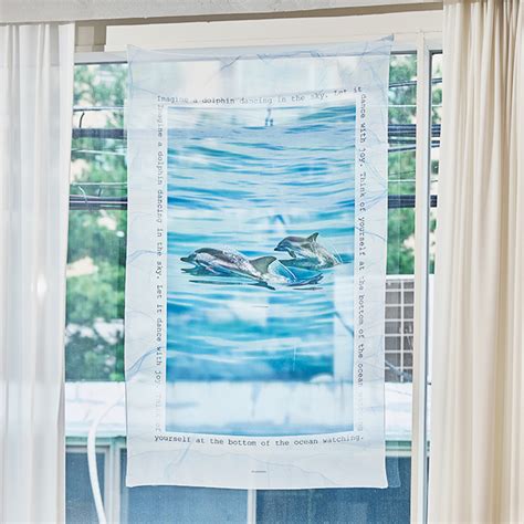 Swimming Whale 02 쉬폰 포스터 고래 가리개커튼 3size