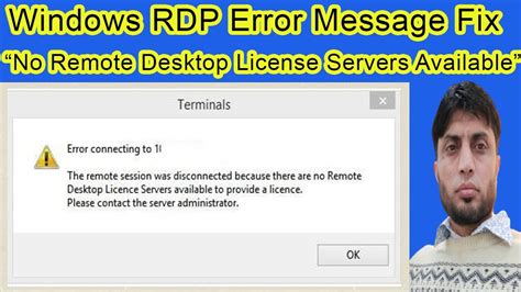 Windows Rdp “no Remote Desktop License Servers Available” Error Message