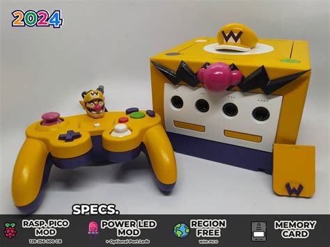 Wario Style Custom Gamecube Set Pico Led Modded Etsy