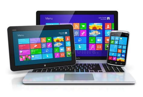 Mobile Devices With Touchscreen Interface Stock Illustration