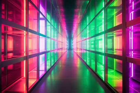 Premium Photo Abstract View Of Light Passing Through Server Room
