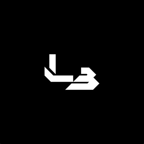 Modern Monogram Initial Bold Futuristic Concept Lb Techno Style Letter