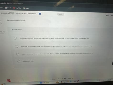 Solved The Labour Demand Curve Multiple Choiceshows The Chegg Com
