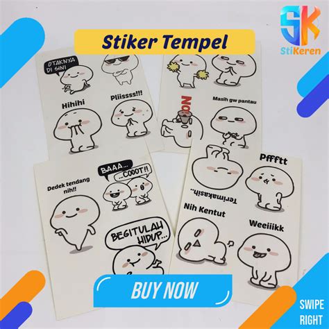 Jual Stiker Pentol Untuk Laptop Hp Kulkas Tumblr Fashion Cute Sticker